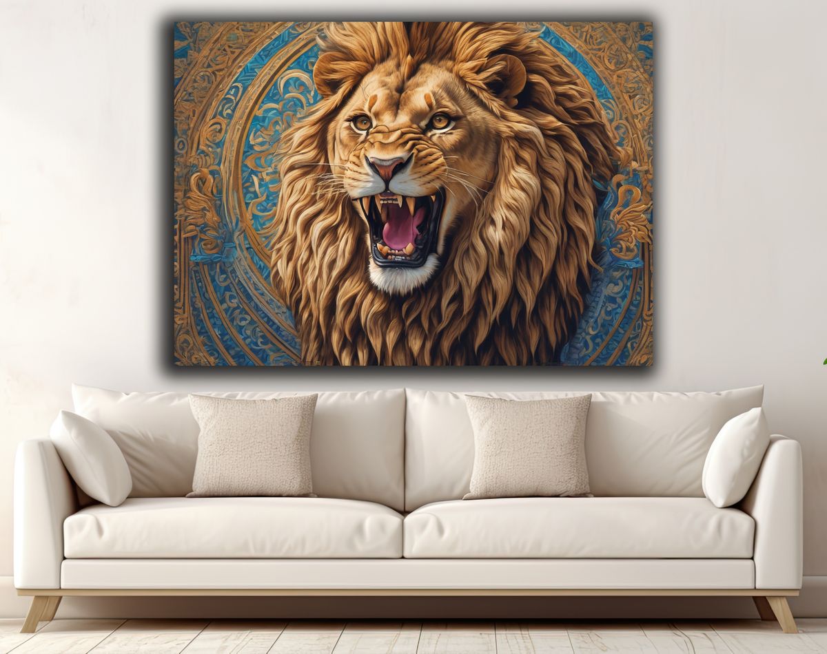 0219 Lion frame 2 Canvas Wall Art | Shop Today. Get it Tomorrow ...