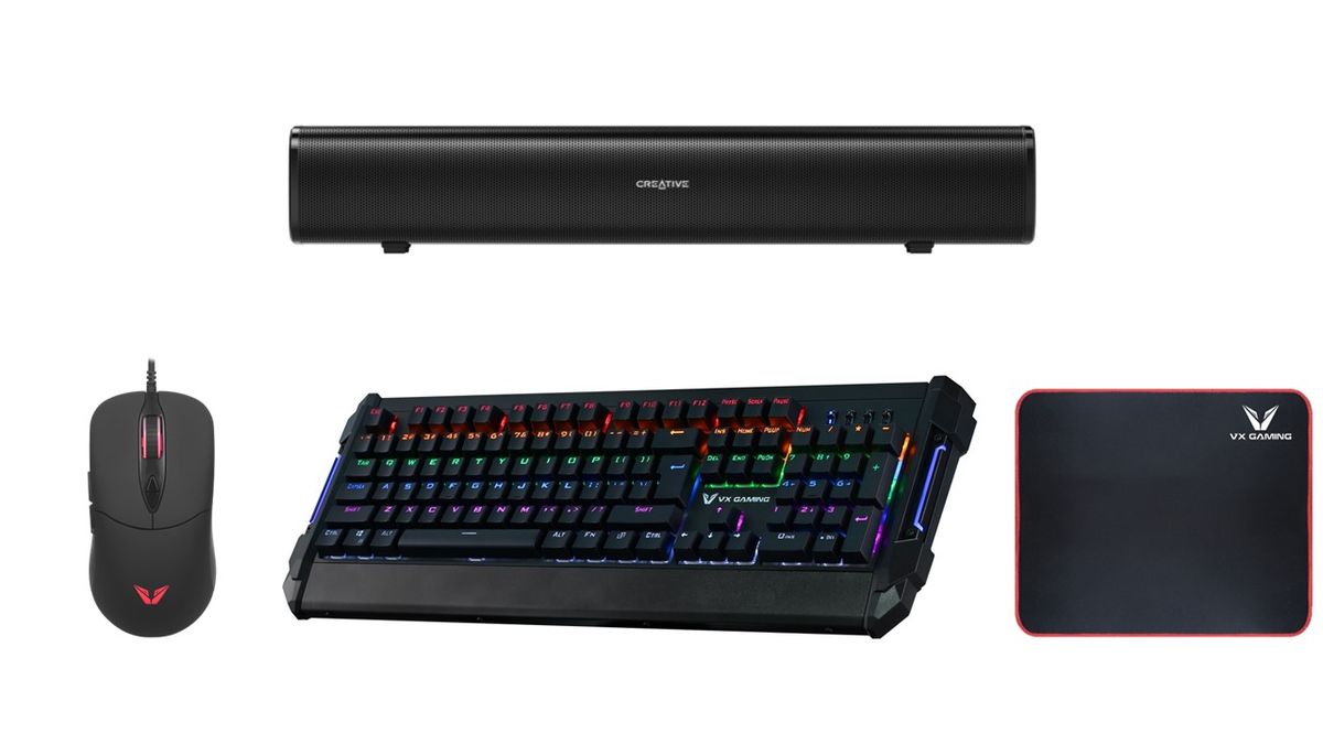 VX Gaming RGB Bundle: Keyboard, 12,000 DPI Mouse, Mousepad & Soundbar ...