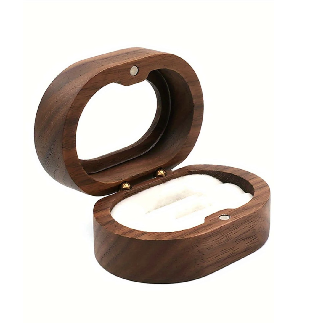 Walnut Wood ring box - Oval/Clear lid | Shop Today. Get it Tomorrow ...