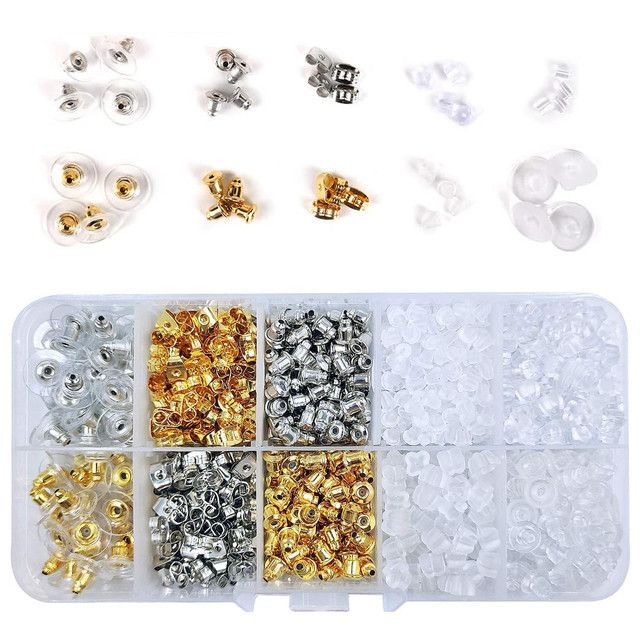 1040 Piece Hypoallergic Earring Backs Replacement Kit For Studs-10 ...