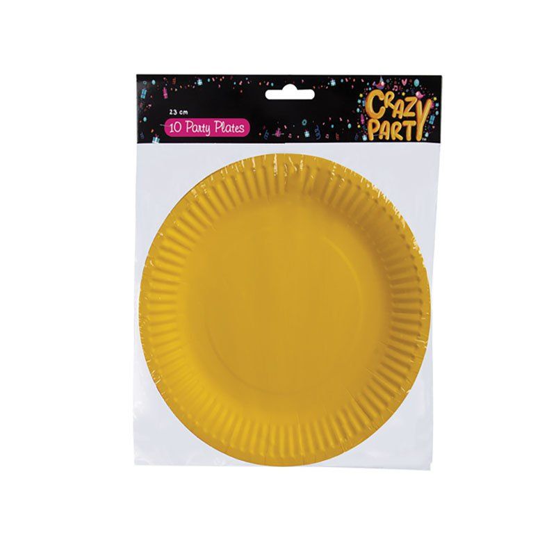 Party Plates - Party Accessories - BPA Free - Yellow - 23 cm - 10 ...