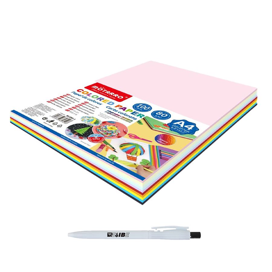 5 Dark And 5 Light Colors 100 A4 Sheets Colored Paper Book With ReVibe ...