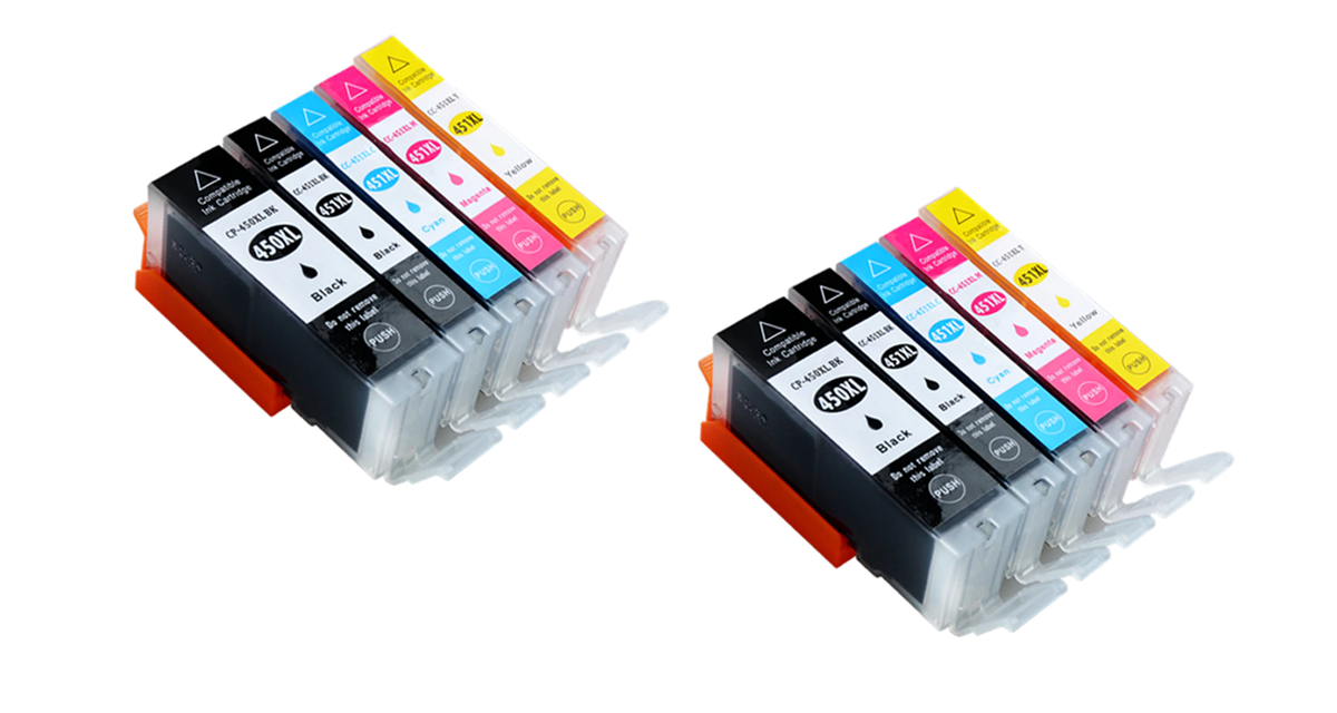 INKWAREHOUSE Compatible with Canon 450XL/451/451XL - Multipack X 2 ...