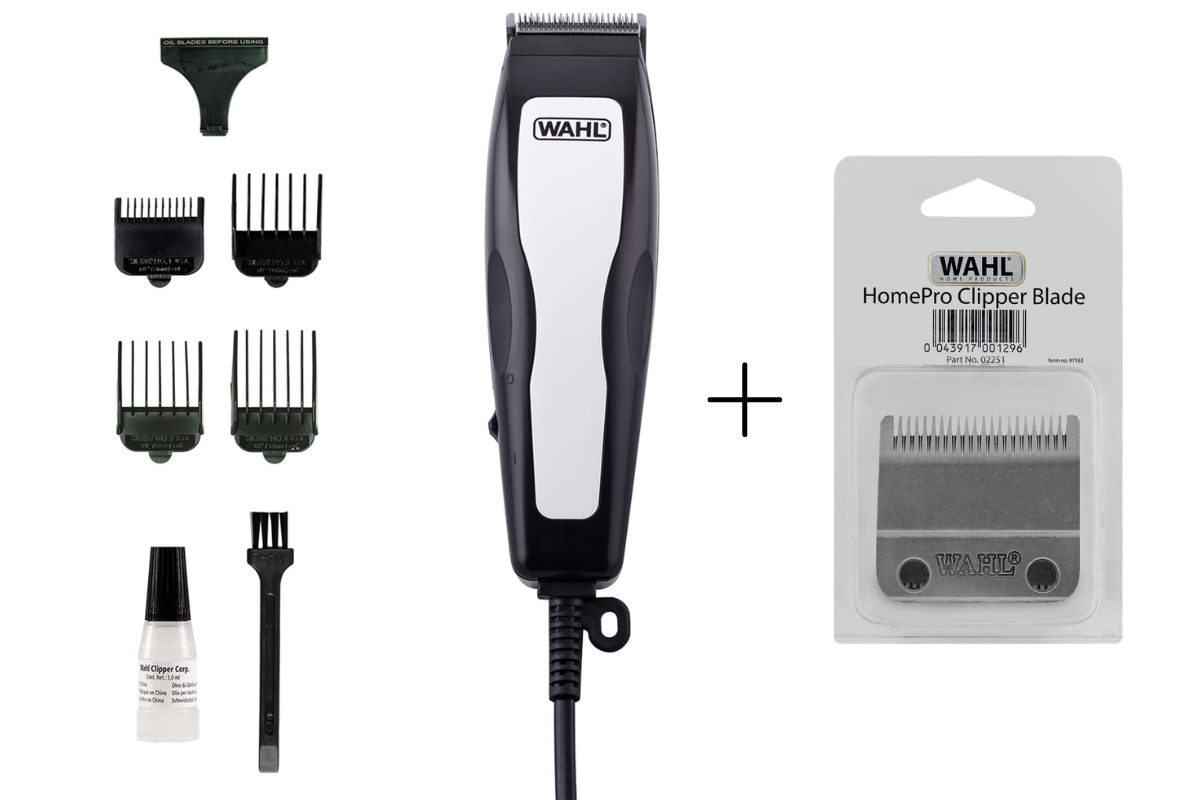 Wahl Home Pro Basic Corded Hair Clipper Kit + Wahl HomePro Blade Set ...
