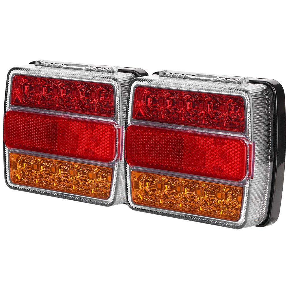 Trailer Truck Rear Lights 12V 16LED Double Colors Red Yellow 2Pcs ...