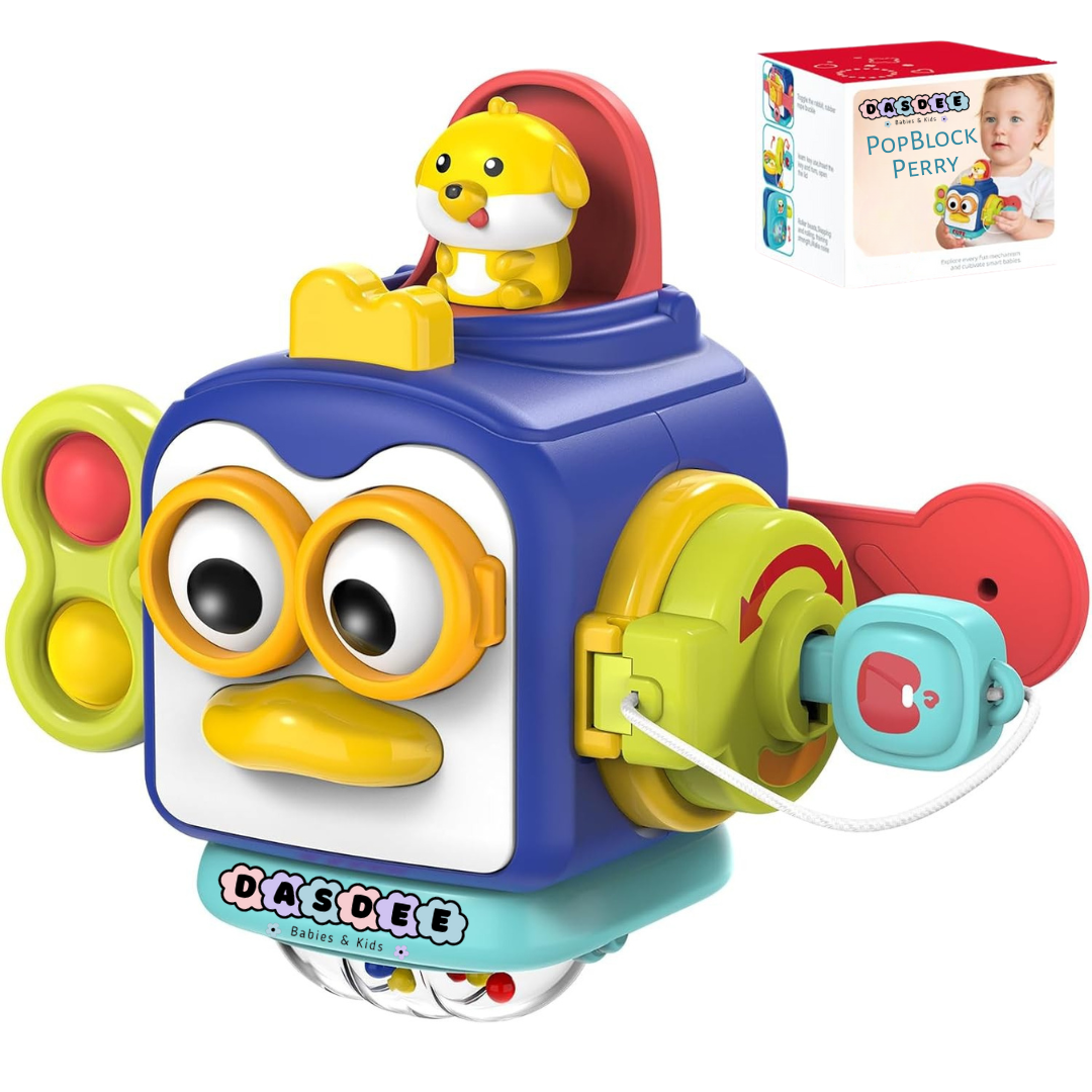 PopBlock Perry - Dasdee Busy Block Cube Montessori Sensory 1-3 Year Old ...