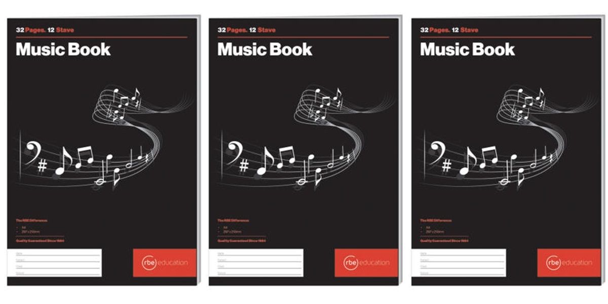 RBE Music Manuscript Book A4 12 Staves 3's | Shop Today. Get it ...
