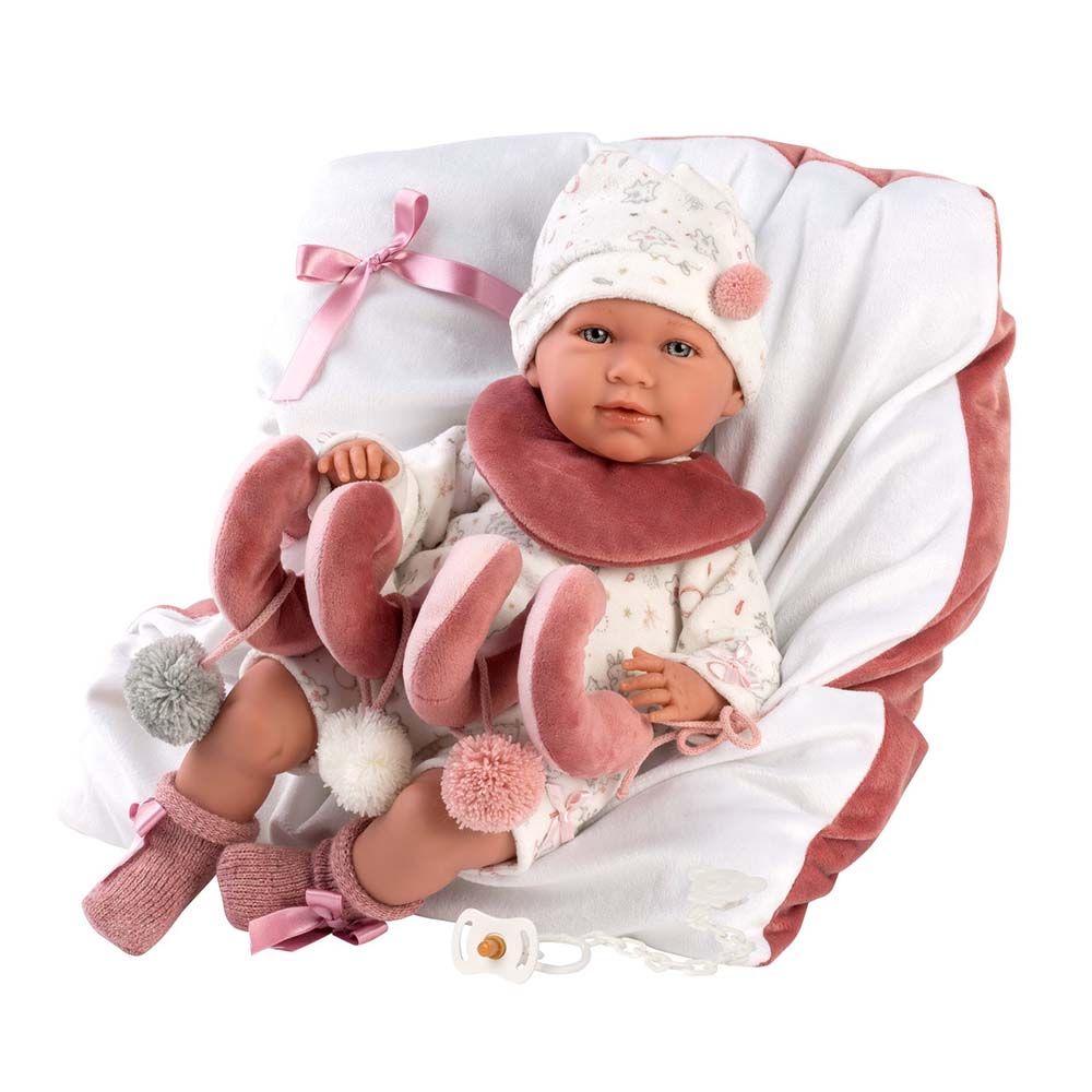 Llorens Baby Girl Doll with Crying Mechanism | Mimi with Cushion - 42cm ...