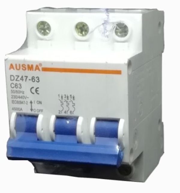 1 x Ausma Din Rail Circuit Breaker 3p 63A | Shop Today. Get it Tomorrow! | takealot.com