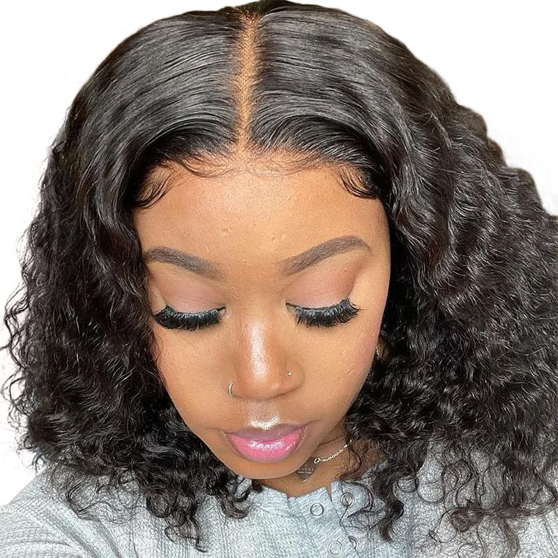 Bresilienne 14inch Water Wave Curly Wigs-Peruvian Hair Full Lace Wig ...
