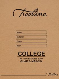 Treeline A4 72pg College Exercise Books Quad & Margin - Pack 20 | Shop ...