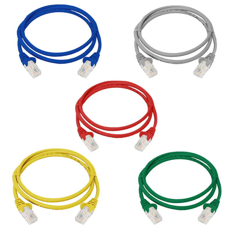 5 Pack 1m | Network Cable | Patch Cord | Fly Lead Ethernet LAN | CAT ...