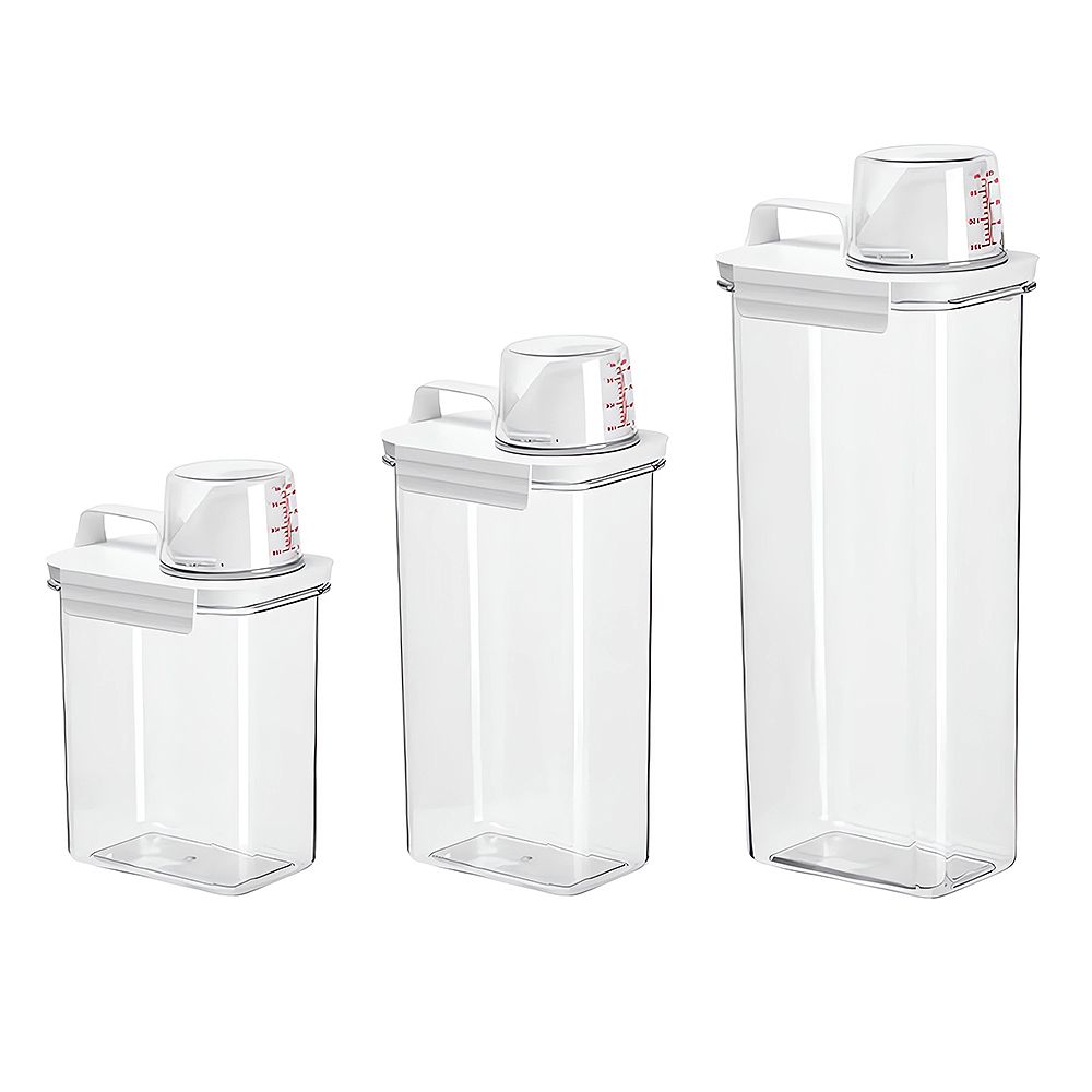 Clear Plastic Food Containers,Measured Pantry Organizer,Kitchen Jars-3 ...