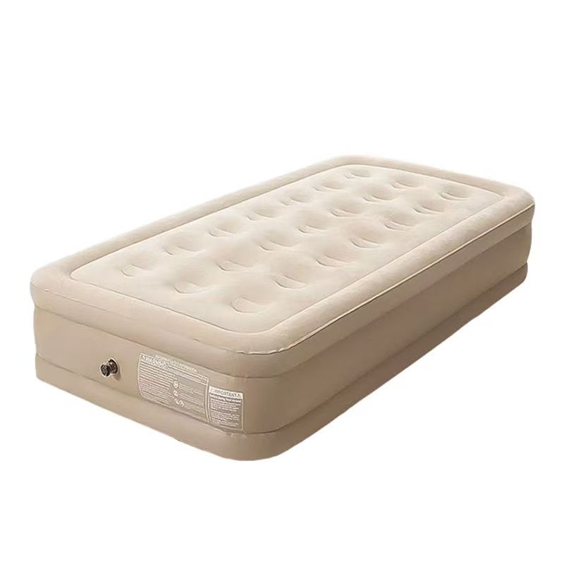 Single Size Air Mattress Bed with Built-in Lithium Battery Pump -Beige ...