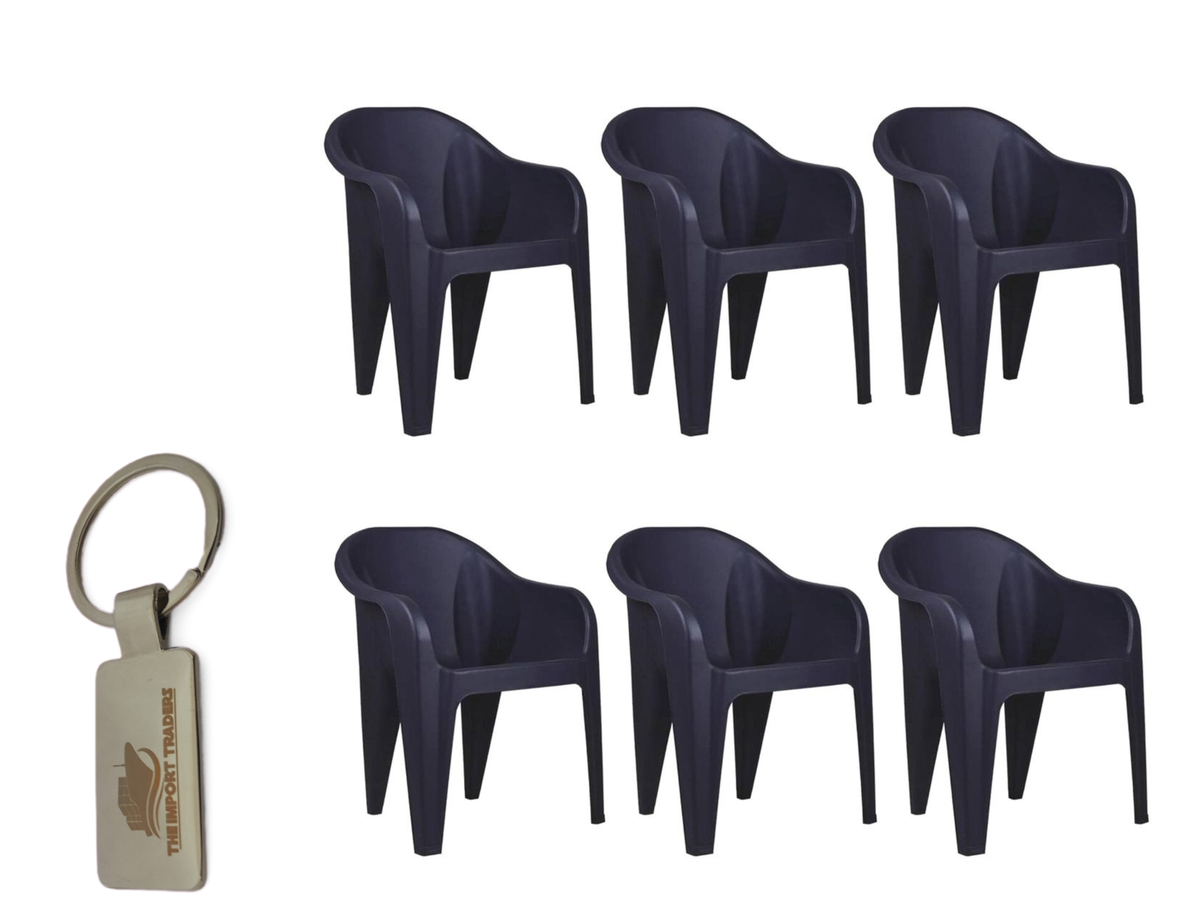 Heavy Duty Outdoor Chair- Black (Set Of 6) With TIT Keychain | Shop ...