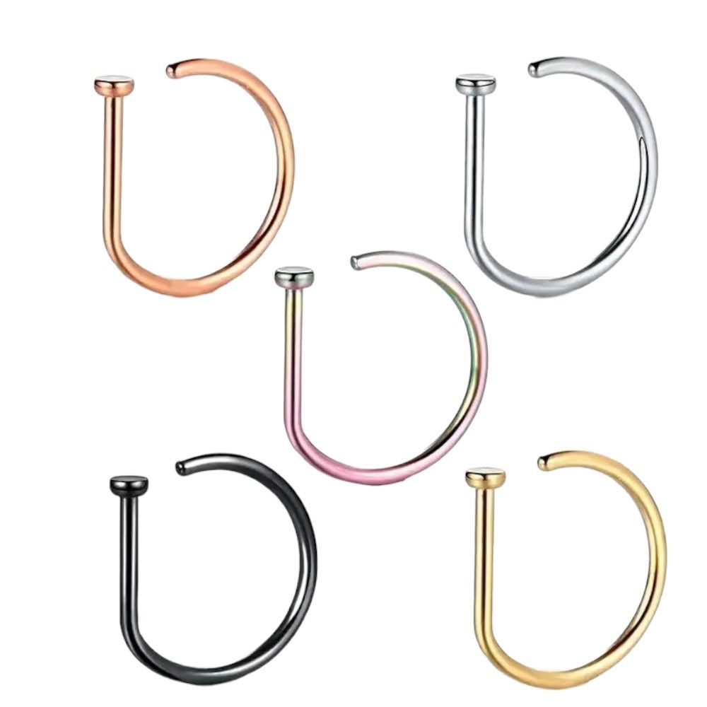 5 Piece Round Titanium Nose Ring Set | Shop Today. Get it Tomorrow ...