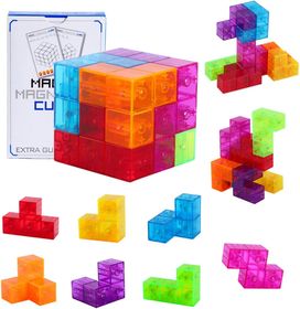 3D Magnetic Building Blocks Magic Magnetic Cubes with 54 Guide Cards ...