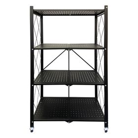 Regent Foldable Rack 4 Shelf S/Steel Black (715X1260x365) | Shop Today ...