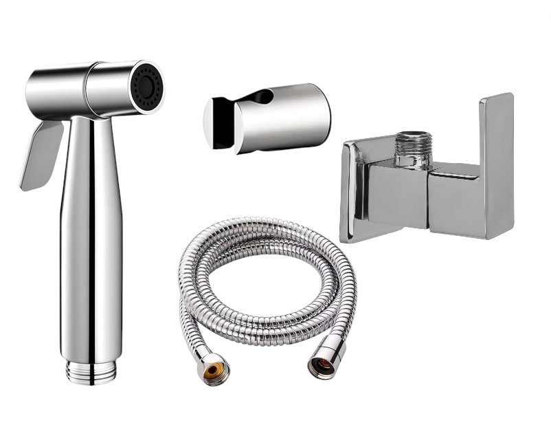 Handheld Bidet Sprayer Kit with Chrome Angle Valve - Toilet Hygiene Set ...