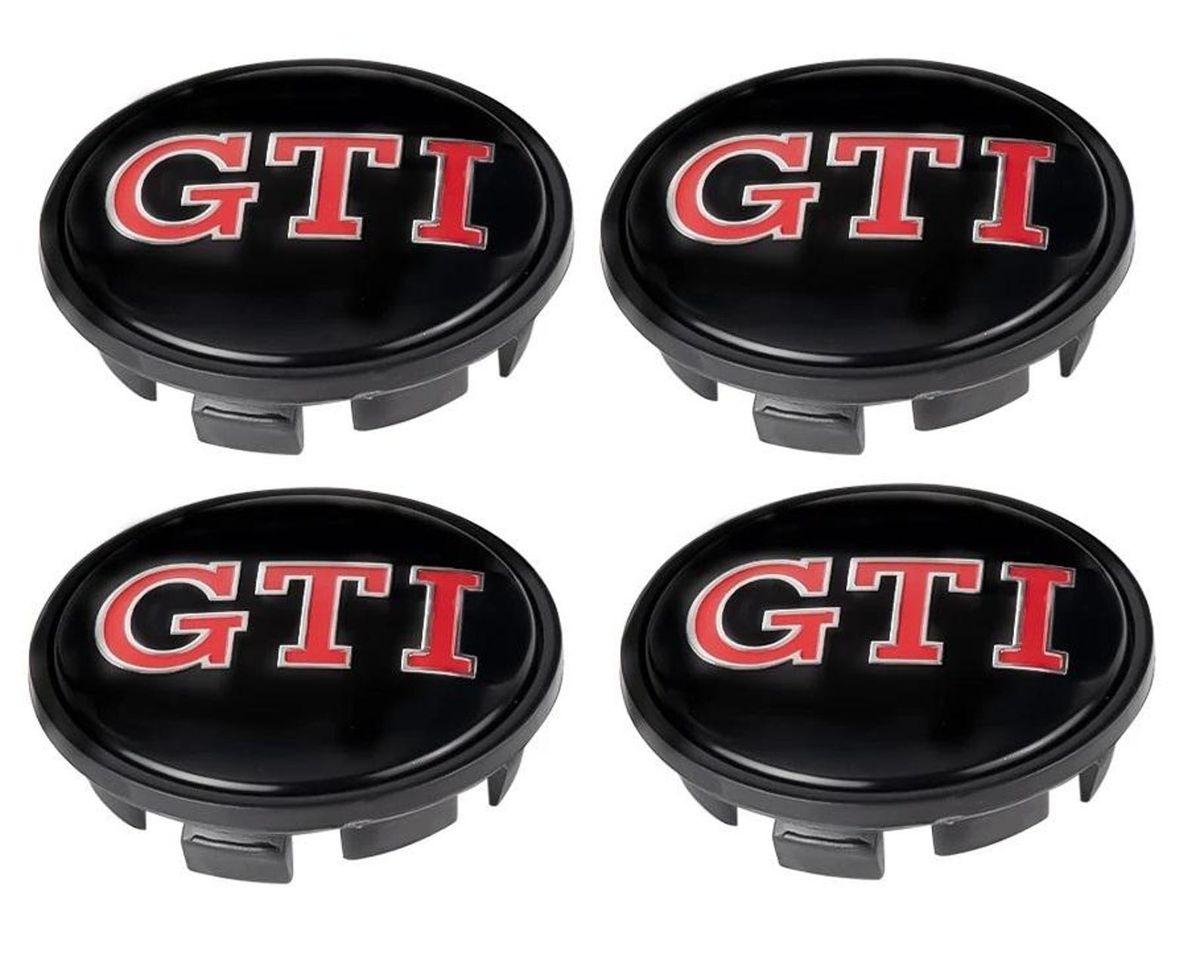 VW Golf GTI Style Wheel Center Caps compatible with VW caps- 65mm 4pk ...
