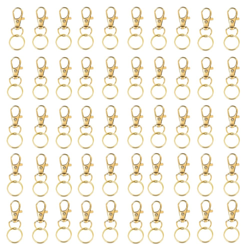 Craft DIY Swivel Clasps Lanyard Snap Hooks with Key Rings (5.7cm) 50pcs ...