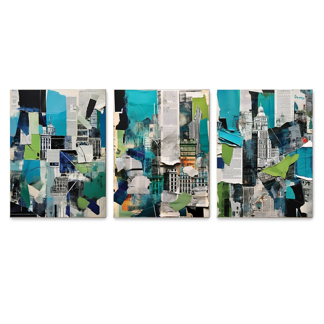Cape Art Birch Block 3 Piece Collage Cityscape | Shop Today. Get it ...