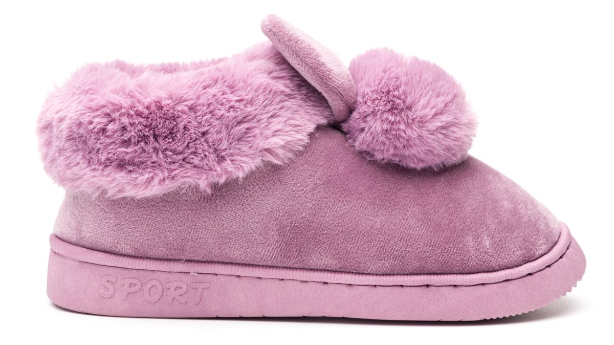 Tee TTP Suede Slippers with Fluffy Faux furs and Bunny Decor | Shop ...