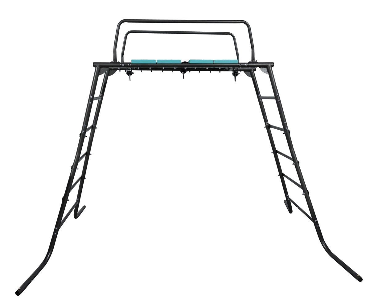 PLAYFREE Climbing Frame Bridge Platform - with Handle Bars and Swing ...