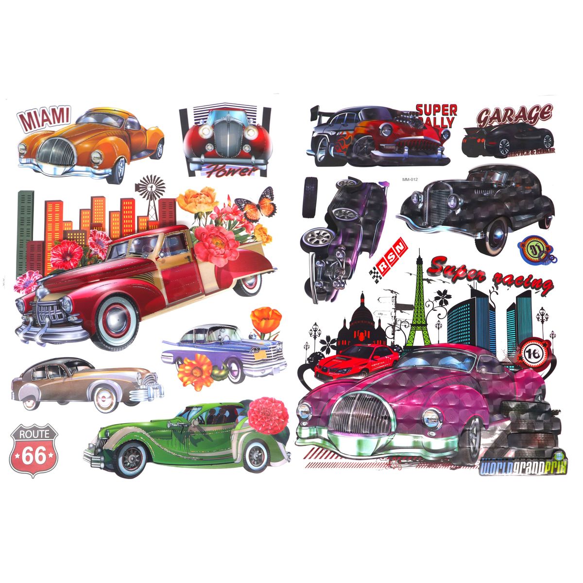 Vintage Cars 3D Wall Art Stickers 2 Pack Bundle | Shop Today. Get it ...