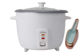 Curated 700W Sunbeam Rice Cooker with 3 Piece Nesting Control Spoon Set ...
