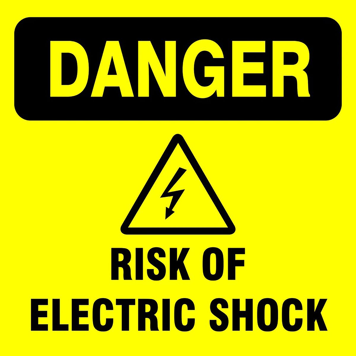 Danger Risk of Electric shock sign 29x29cm - 2 Pack | Shop Today. Get ...