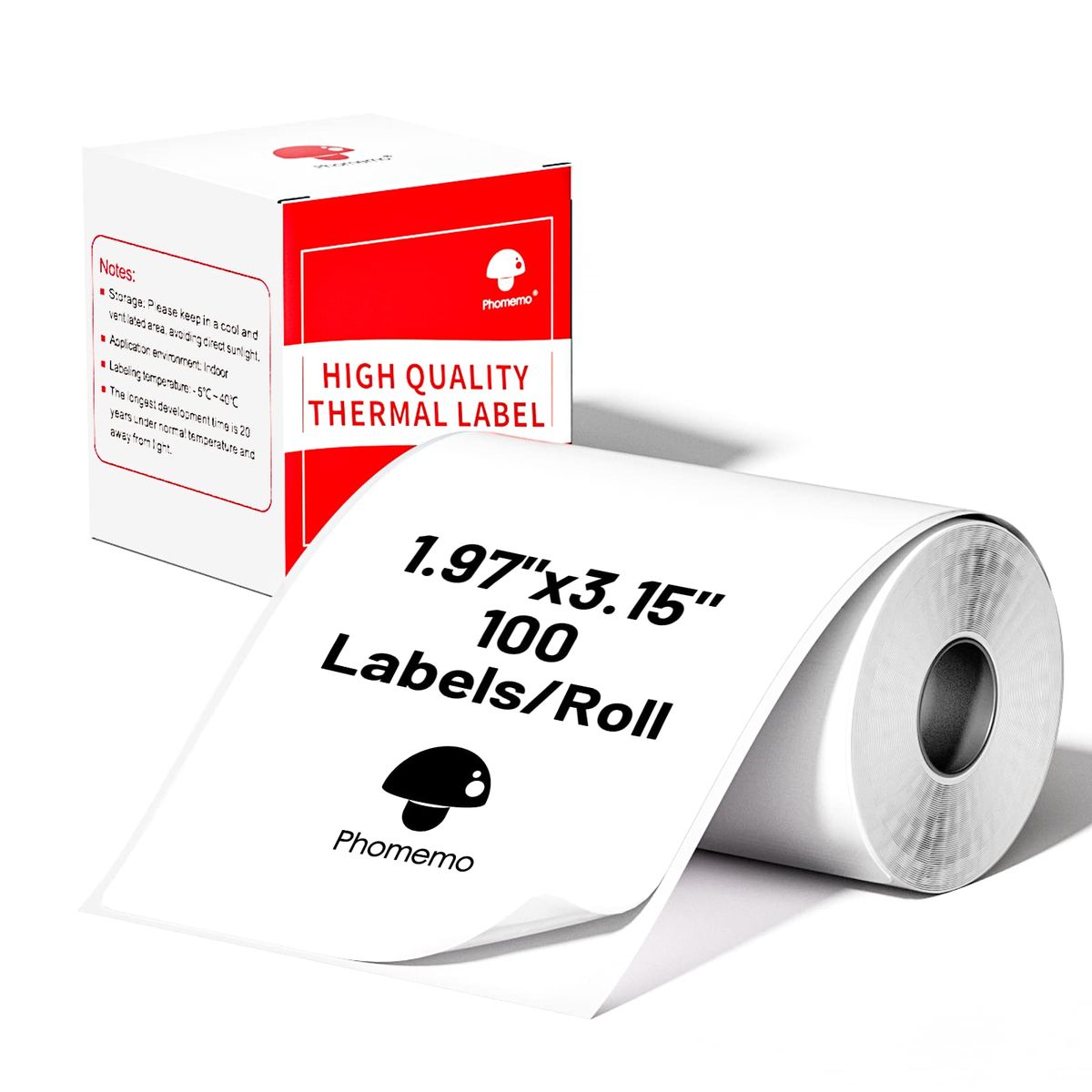 Black on White Labels Stickers 1.97"x3.15"(50x80mm),100 Labels/Roll ...