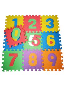 Number Educational Foam Puzzle Play Mat for Kids 10 Pieces - 1 x 1 ...