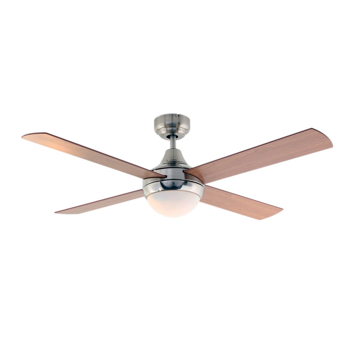 Ceiling Fan - 4 Blades - Satin Chrome - Natural Wood | Shop Today. Get ...