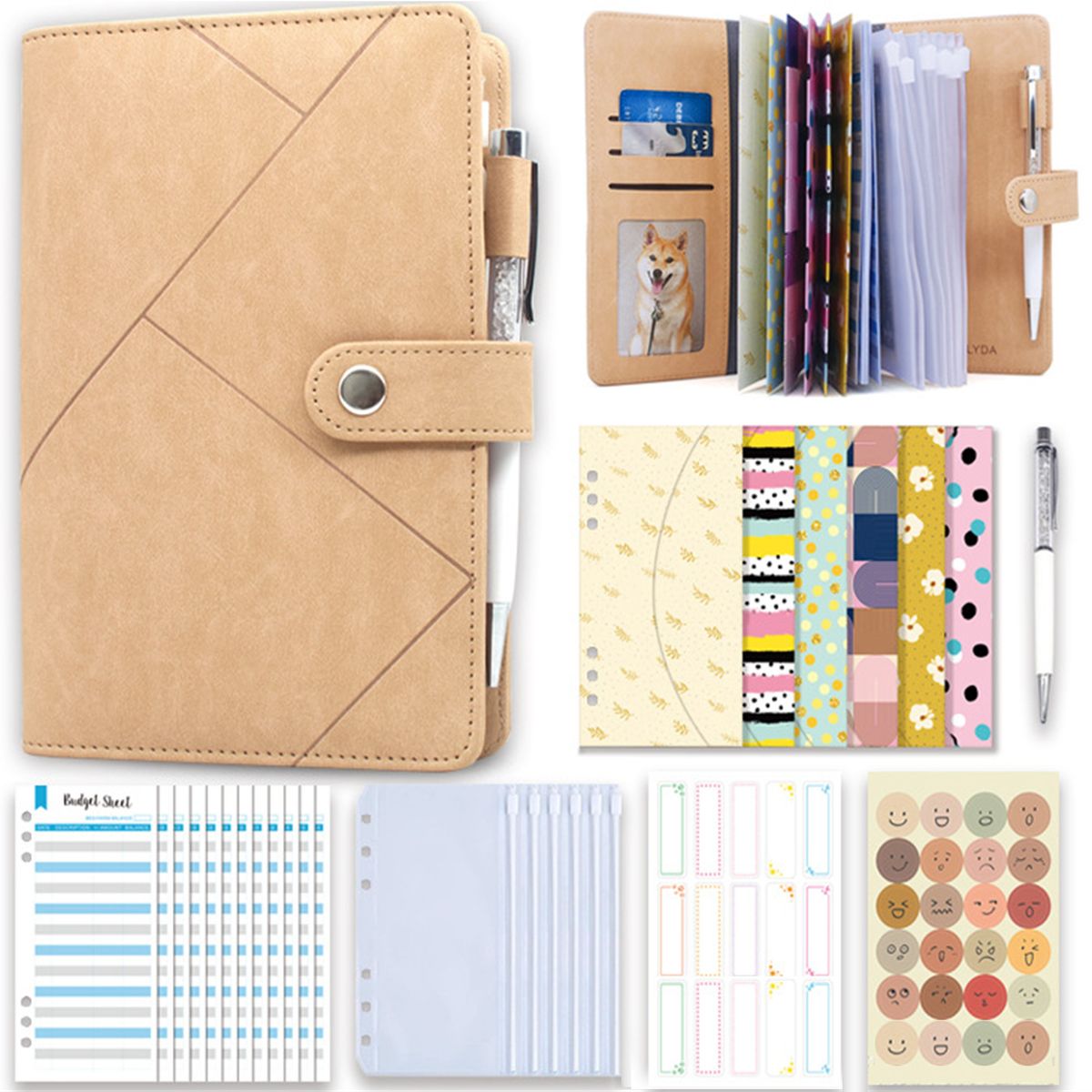 Budget Binder Money Saving Wallet, A6 Savings Binder with Cash Envelope ...