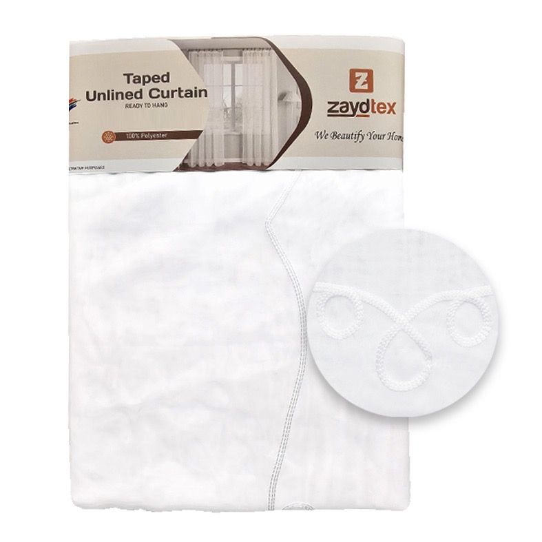 Zaydtex Scalloped Embroidery Voile Taped Ready To Hang Curtain | Shop ...