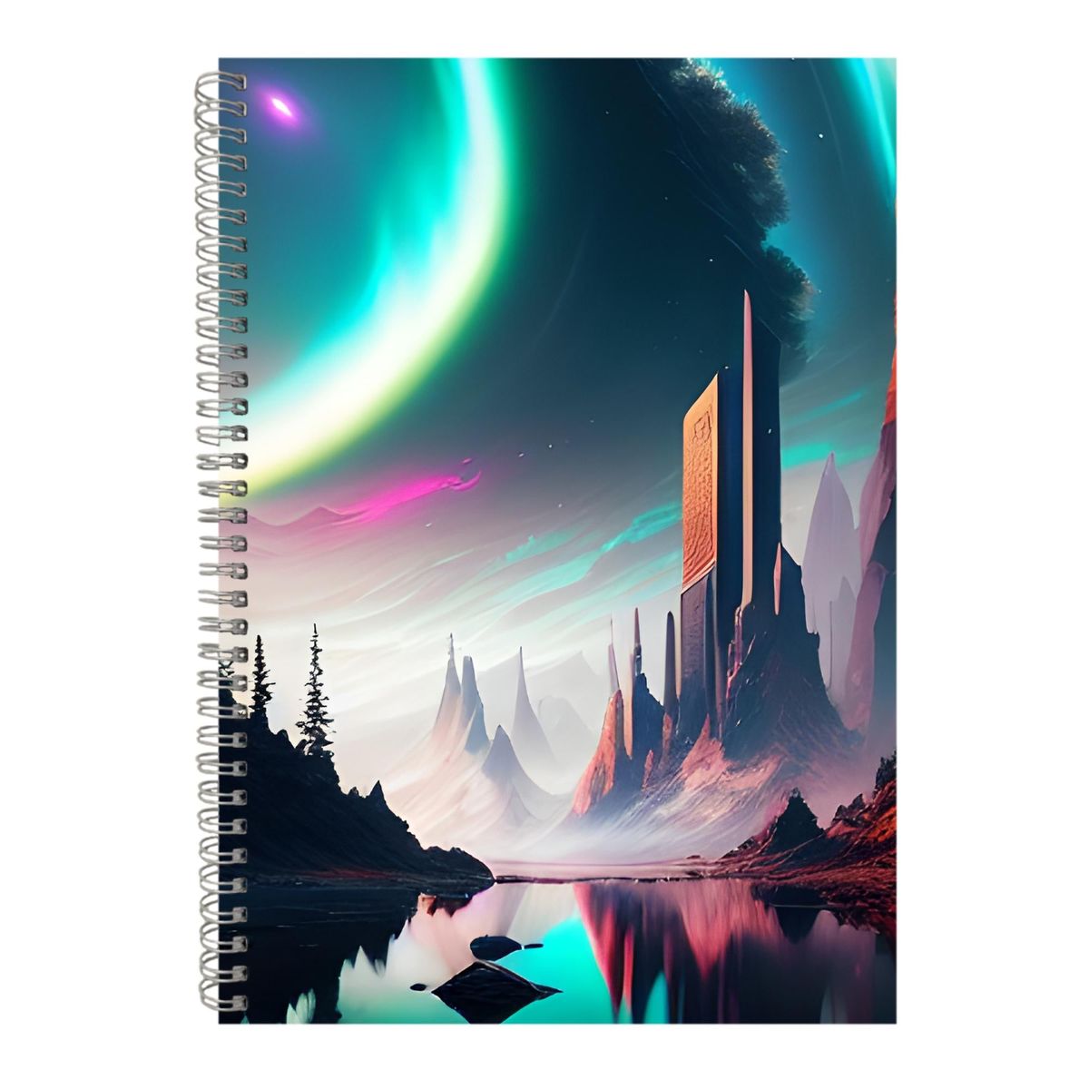 Lake A4 Notebook Spiral Lined Trendy Fantasy Books Graphic Notepad Gift ...