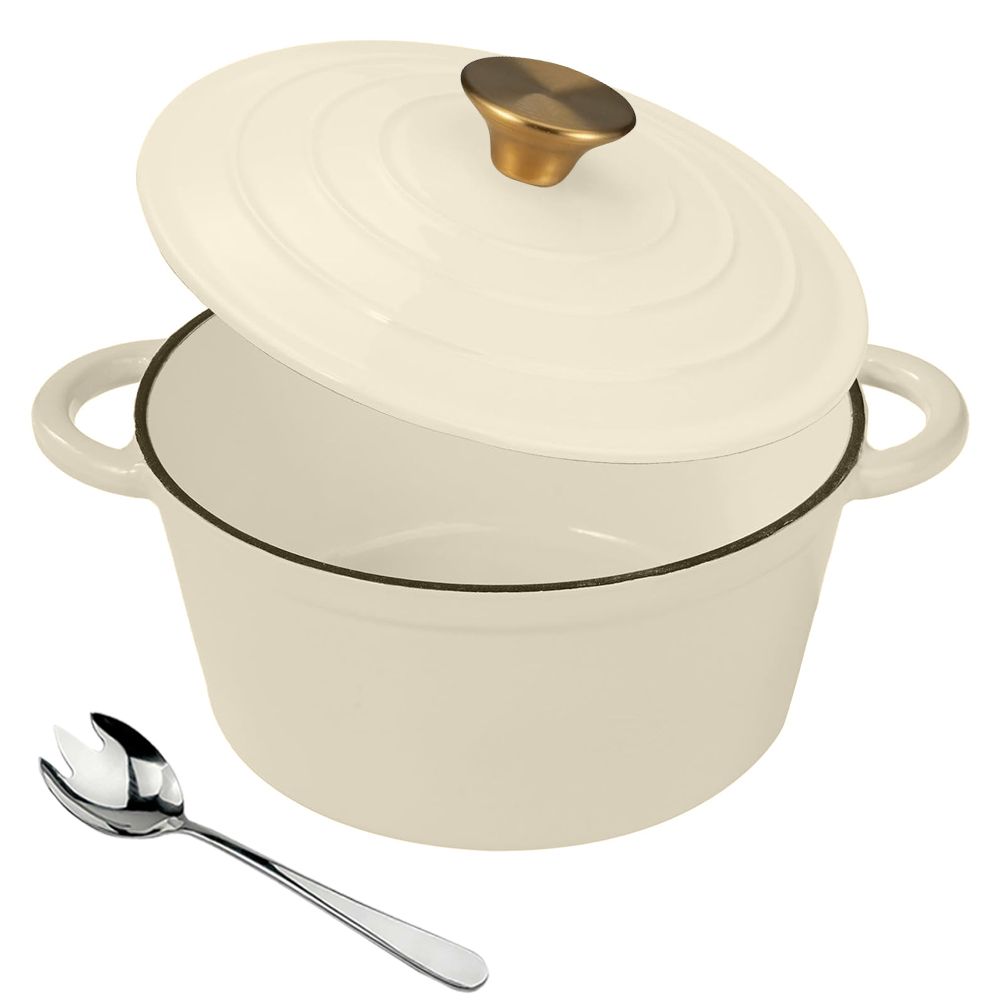 Hot Selling Enameled Cast Iron Casserole Pot with Meat Fork - 24cm ...