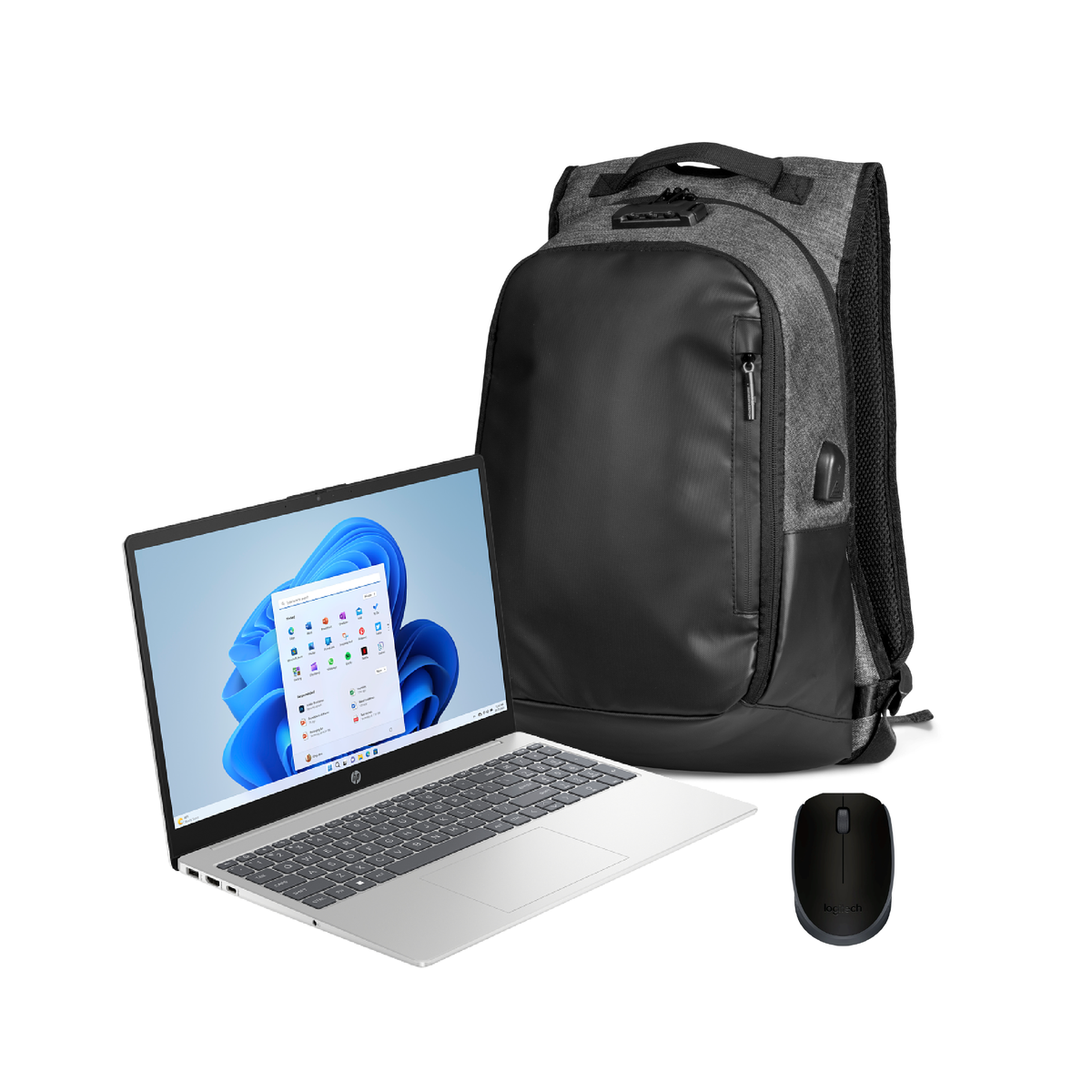 HP 250 Intel N100 + Pentagon Anti-Theft Laptop Bag + Logitech Mouse ...