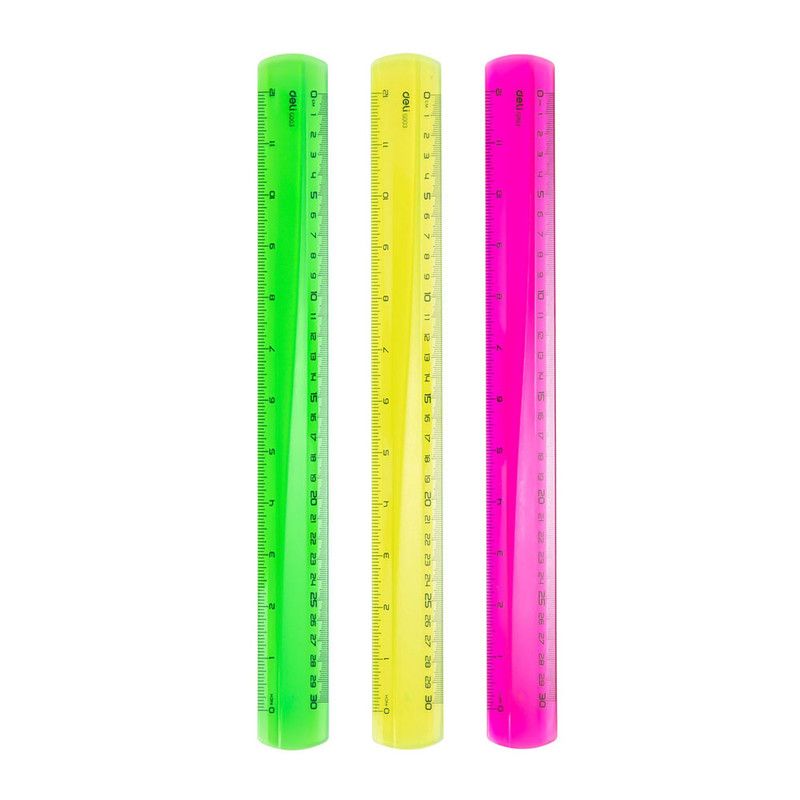 Deli - Ruler 30Cm Fluorescent Transparent - 3 Pcs x 5 Pack | Shop Today ...