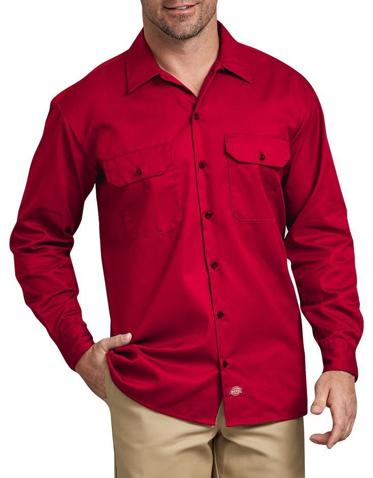 Dickies 847 Mens Red Button Up Shirt | Shop Today. Get it Tomorrow ...