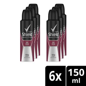 Shield Men Dry Musk Antiperspirant Deodorant Body Spray 6x150ml | Shop ...