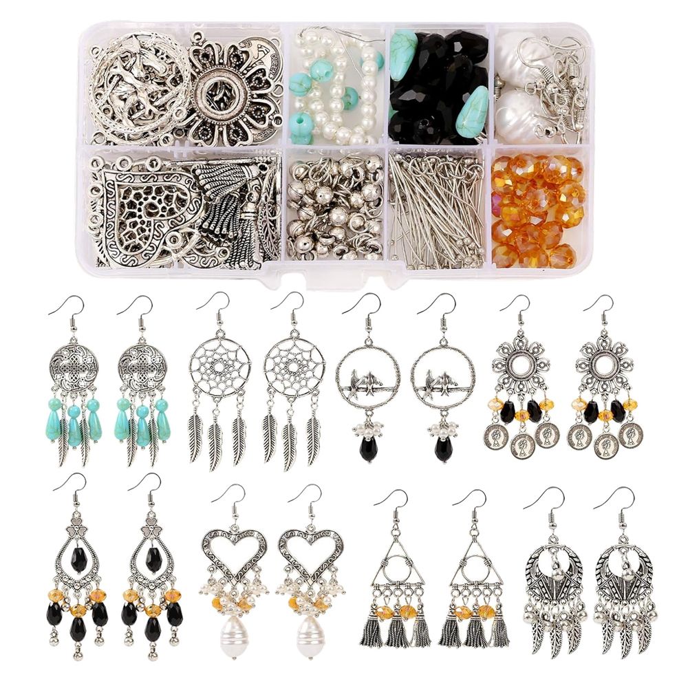 Craft DIY Handmade Jewellery Bead Making Starter Kit Set of 10 pairs ...