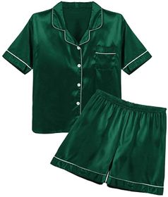 Ladies Emerald Green Satin Pyjamas Set | Shop Today. Get it Tomorrow ...