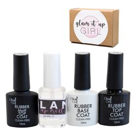High Quality UV/LED Glam Gel Rubber Base, Top, Matte & Bond-it Combo ...