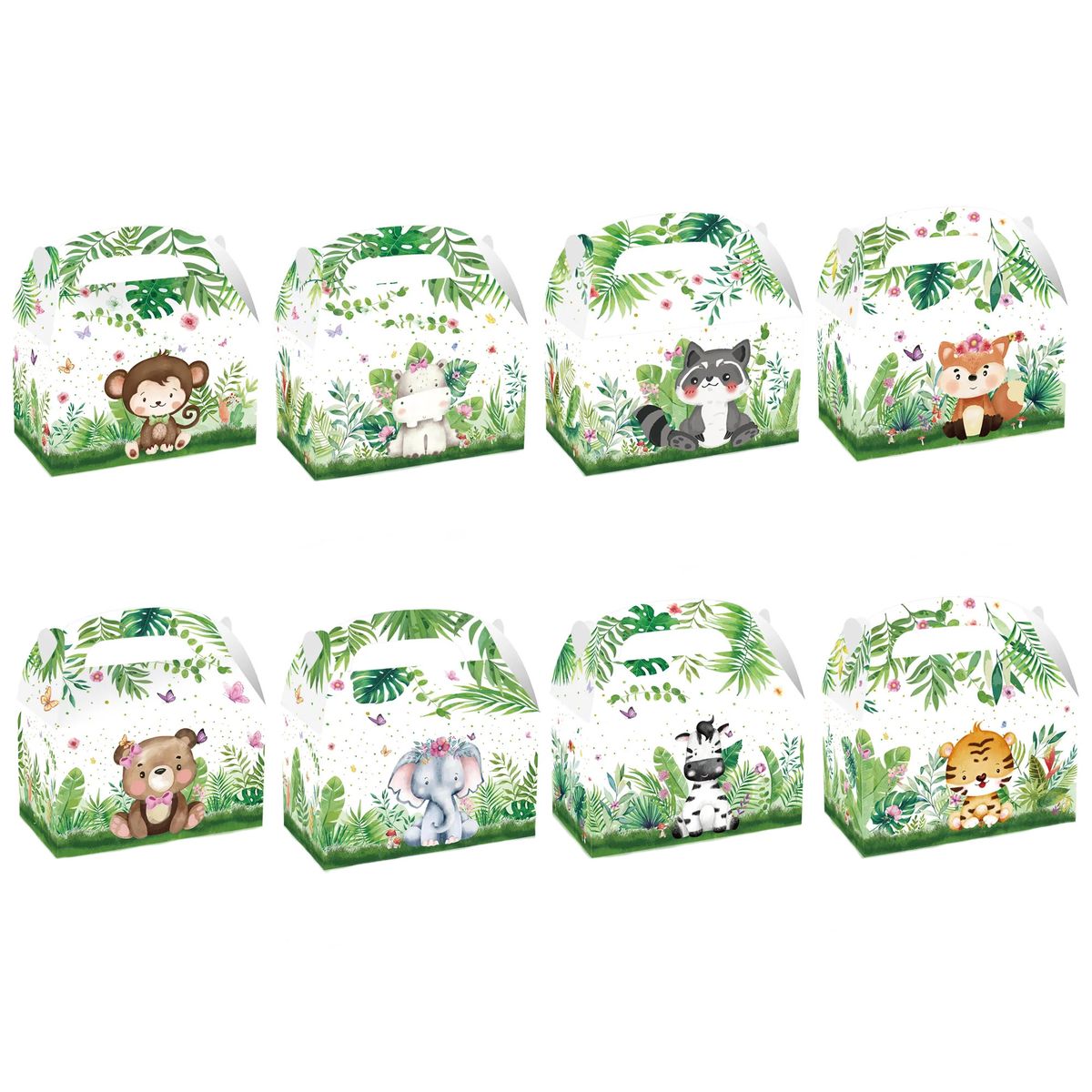 Party Favor Boxes - Greenery Wild Animals Theme - 12 Boxes | Shop Today ...