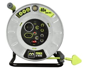 MASTERPLUG Pro-Xt Heavy Duty 40m Extension Cable Reel - Open - 4 Socket ...