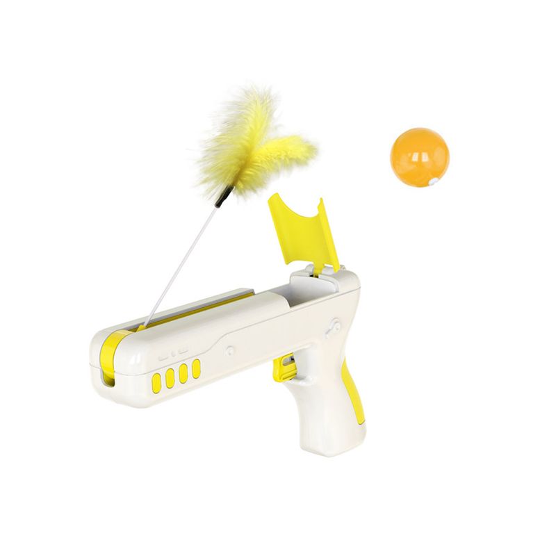 Interactive Cat Feather Toy Cat Teaser Gun with Replaceable Ball | Shop ...