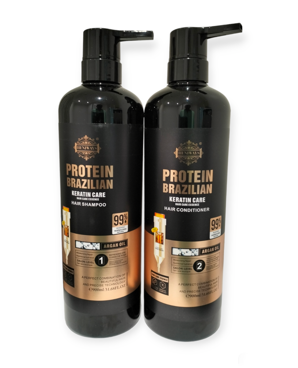 Heniways Protein Brazilian Sulfate free Shampoo & Conditioner set - 900ml | Shop Today. Get it ...