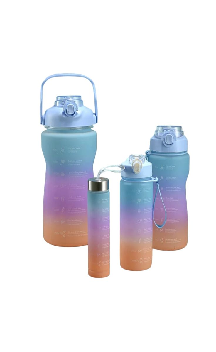 Push Button Water Bottle Motivational 4 Piece | Shop Today. Get it ...